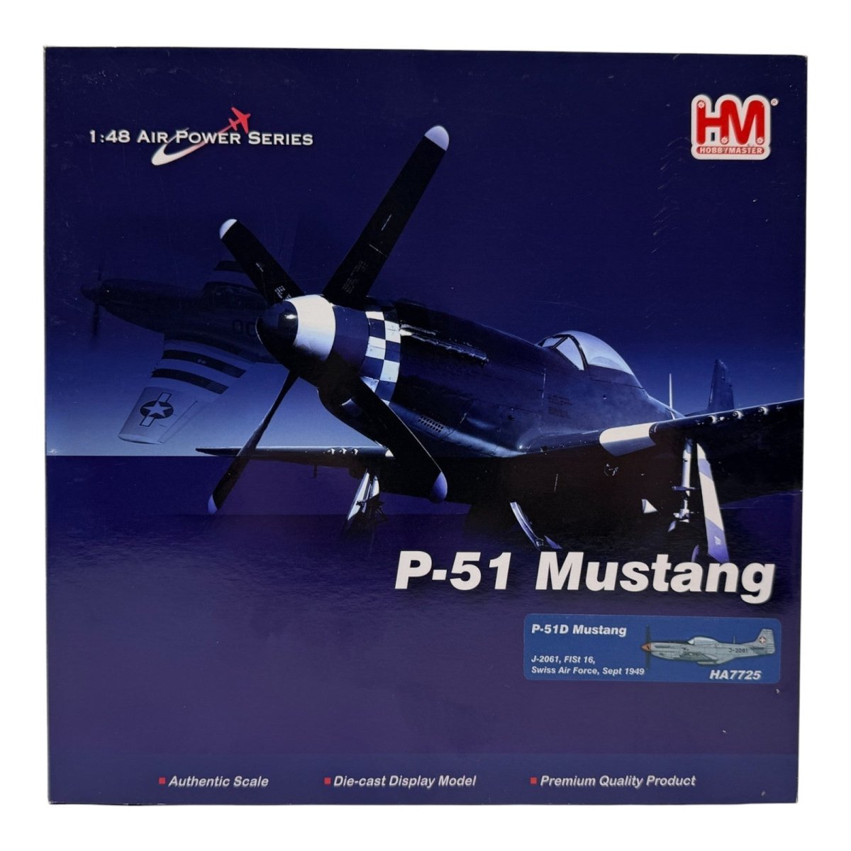 Hobby Master HA7725 1:48 P-51D Mustang J-2061, FISt 16, Swiss AF, Sept